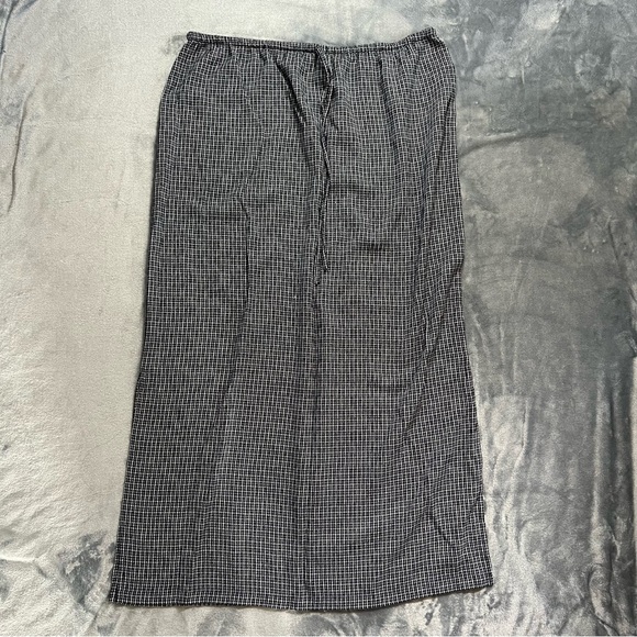 Liz Claiborne | Skirts | Navy And White Plaid Drawstring Maxi Skirt ...